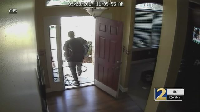 Home surveillance cameras catch burglar in the act moments after family ...