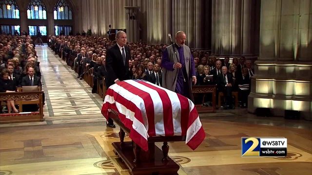 GEORGE W. BUSH EULOGY: Bush tears up during eulogy for George H.W. Bush ...