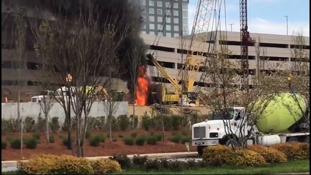 Fire at The Avalon construction site causes crane to collapse | WSB-TV